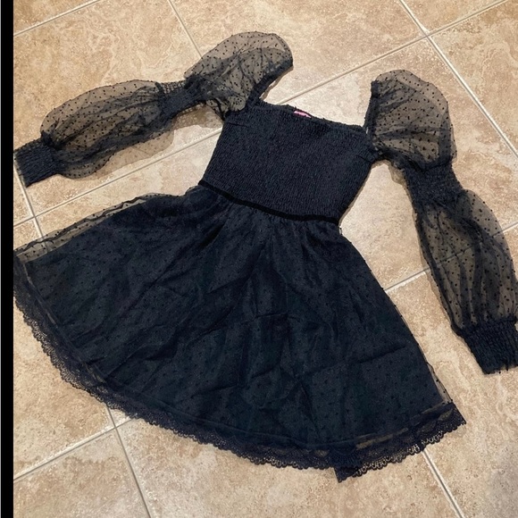 Dresses | New Small Black Dolls Kill Sugar Thrills Dress Poof Sleeve ...